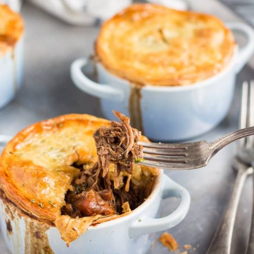 Leftover Beef and Mushroom Stew Pot Pies