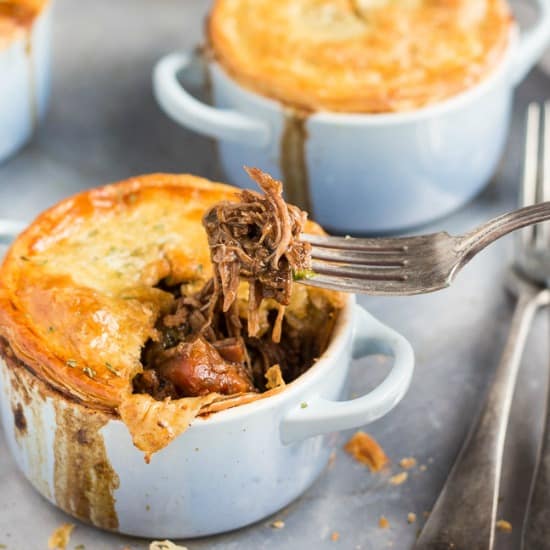 Leftover Beef and Mushroom Stew Pot Pies